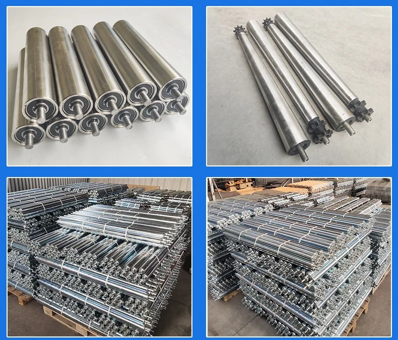 Red Steel Carrier Conveyor Belt Roller Idler Steel Pipe Rollers With ...