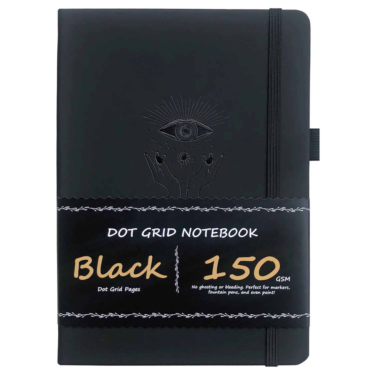 A5 Black Paper Dotted Notebook Dot Grid Page Journal 150gsm Ultra Thick ...