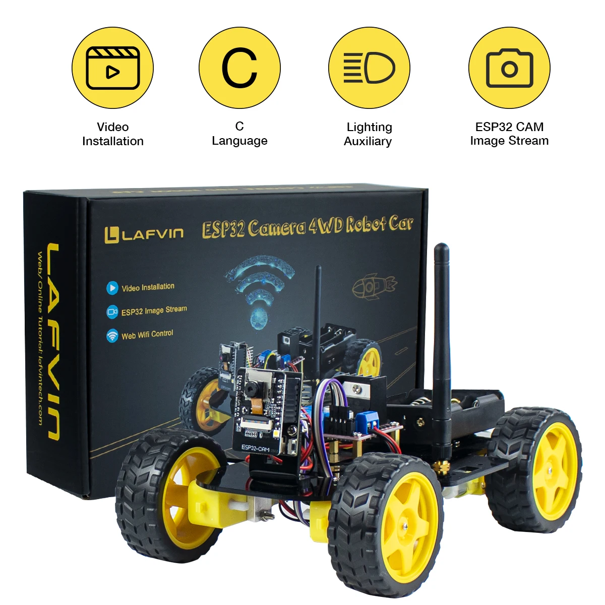 LAFVIN Robot Kit with ESP32 Camera for Arduino Projects - OEM
