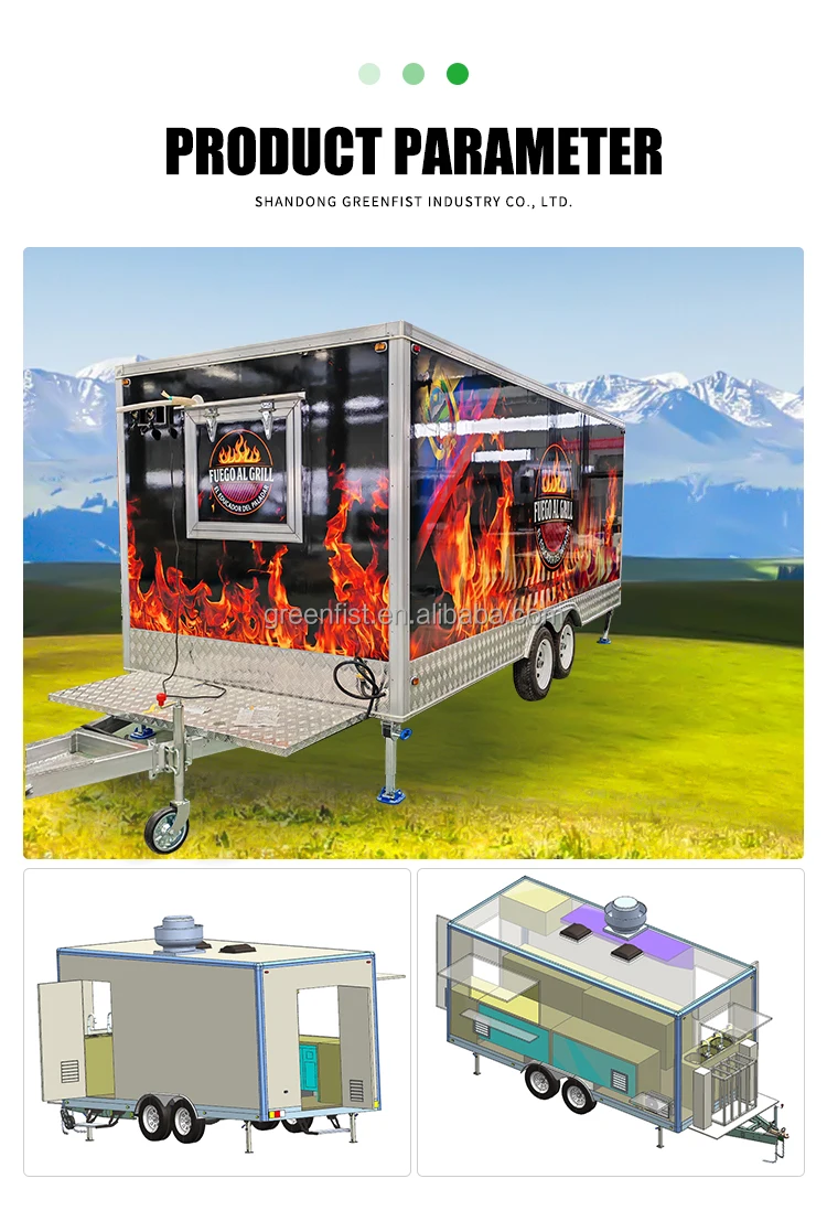 16ft 18ft 20ft Greenfist GF-S500 Mobile Food Trailer Full Kitchen ...