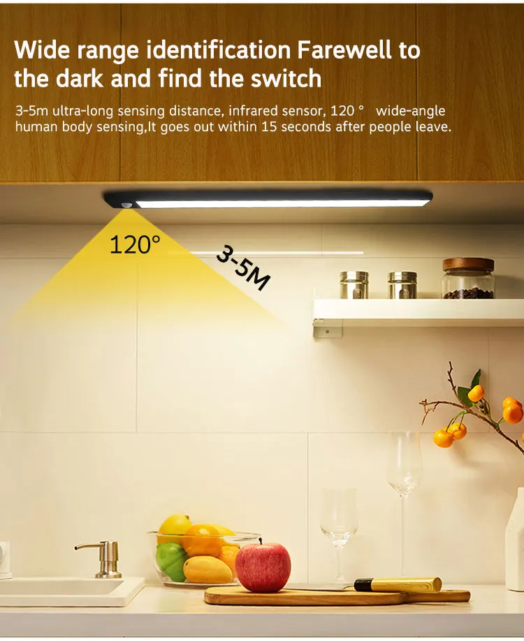 Rechargeable LED Motion Sensor Cabinet Switch Under-Cabinet and Closet ...
