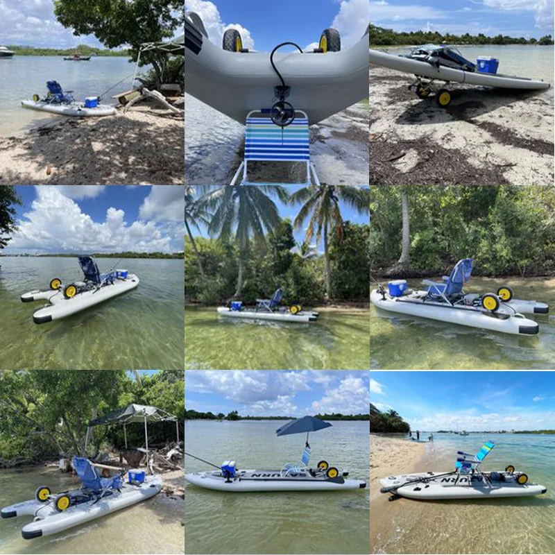 12' Extra Wide Micro Skiff Inflatable Motor Boat Shape Inflatable ...