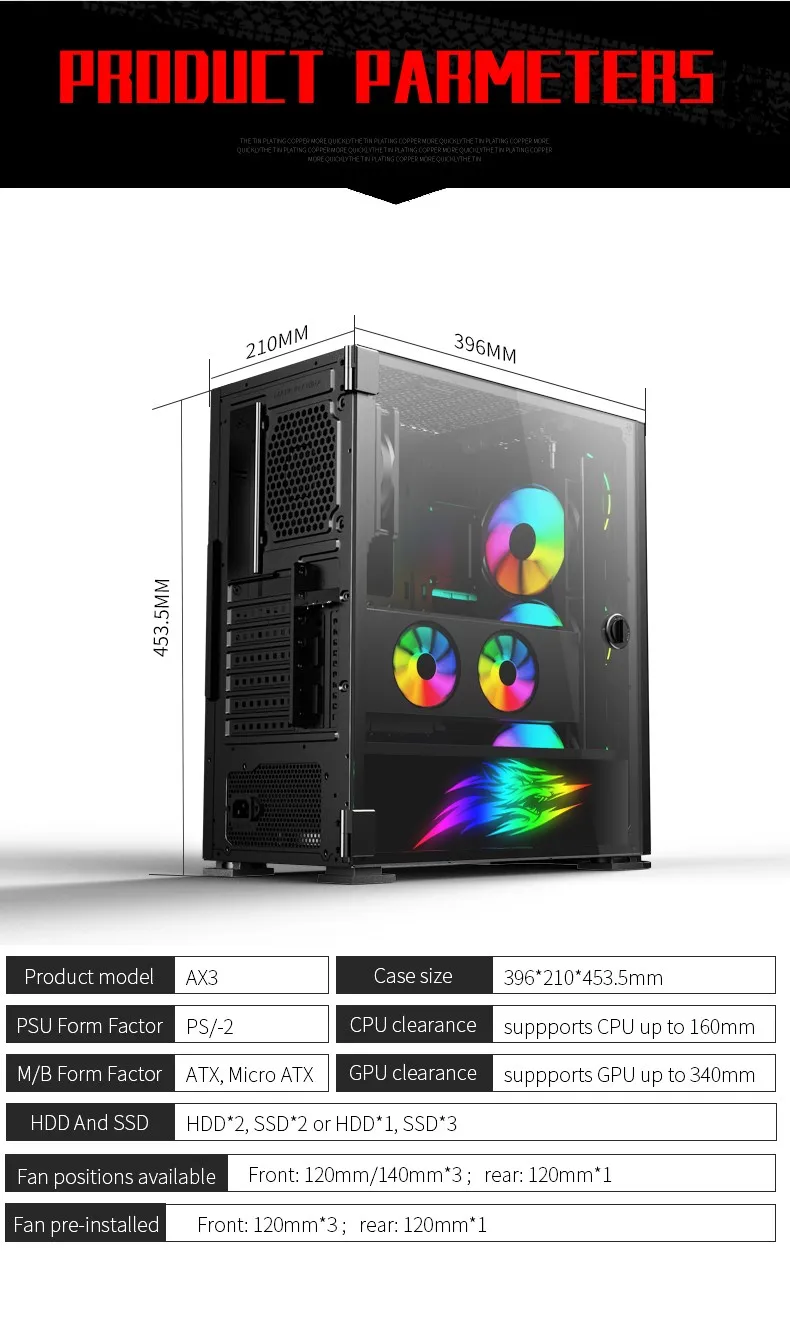 Soeyi Custom Mid Tower Gaming Pc Case Argb-illuminated Cpu Bilgisayari ...