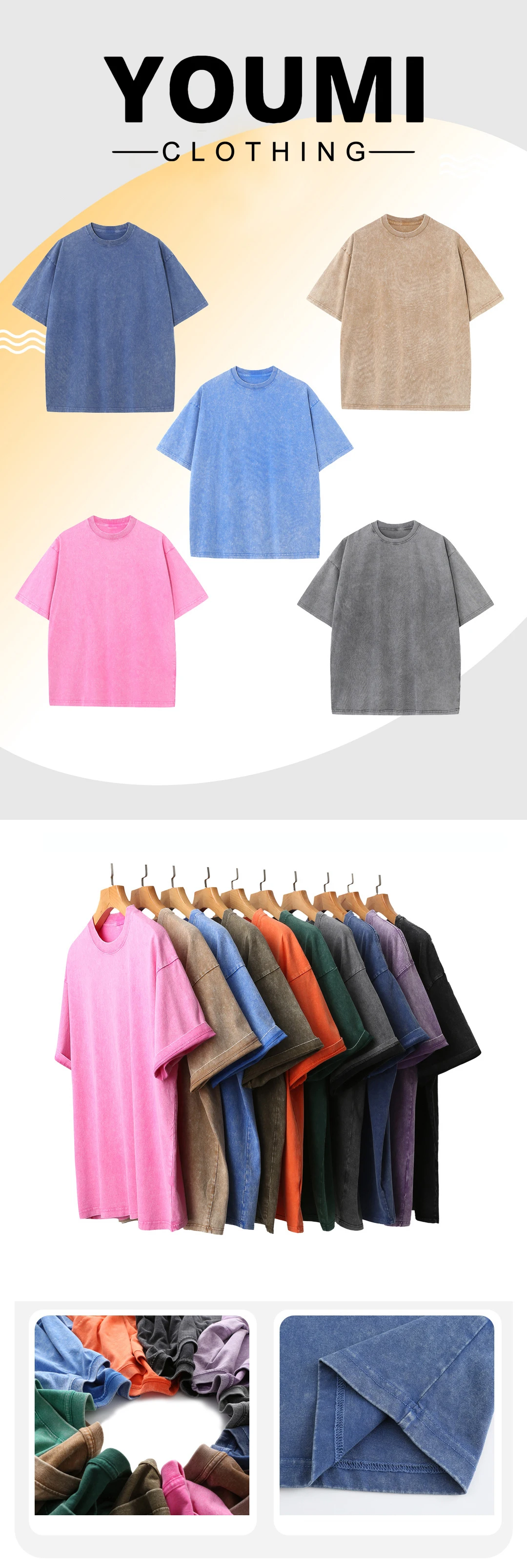 Custom Vintage Washed Mens T Shirt - Acid Washed Cotton