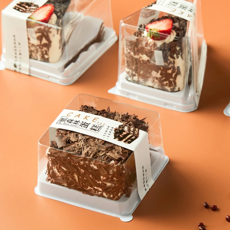 Luxury Black Forest Cake Square Transparent Cake Dessert Box Dessert ...