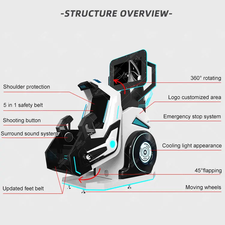 Super Exciting Amusement Park Ride Roller Coaster Virtual Reality Double Seats 9D Vr 360 Degree ...