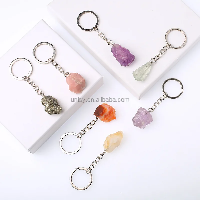 Natural Crystal Agate Tourmaline Original Stone Keychain - Buy Stone ...