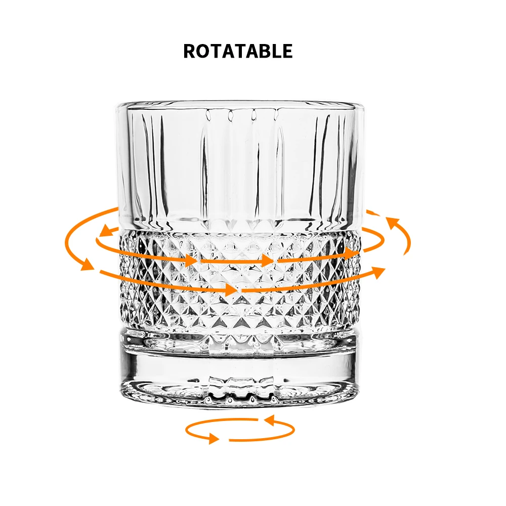Novare Wholesale 310ml Rotatable Old Fashioned Glasses Rotating Glass ...