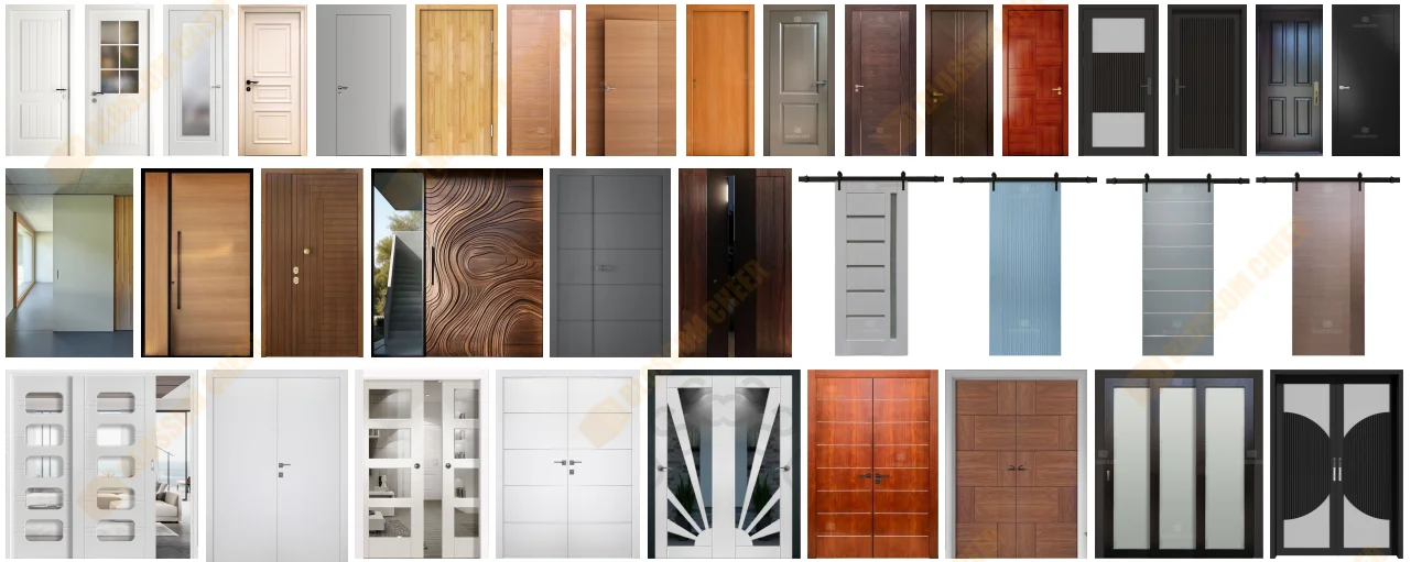 Modern Wooden Bedroom Door Design - Prehung Melamine MDF