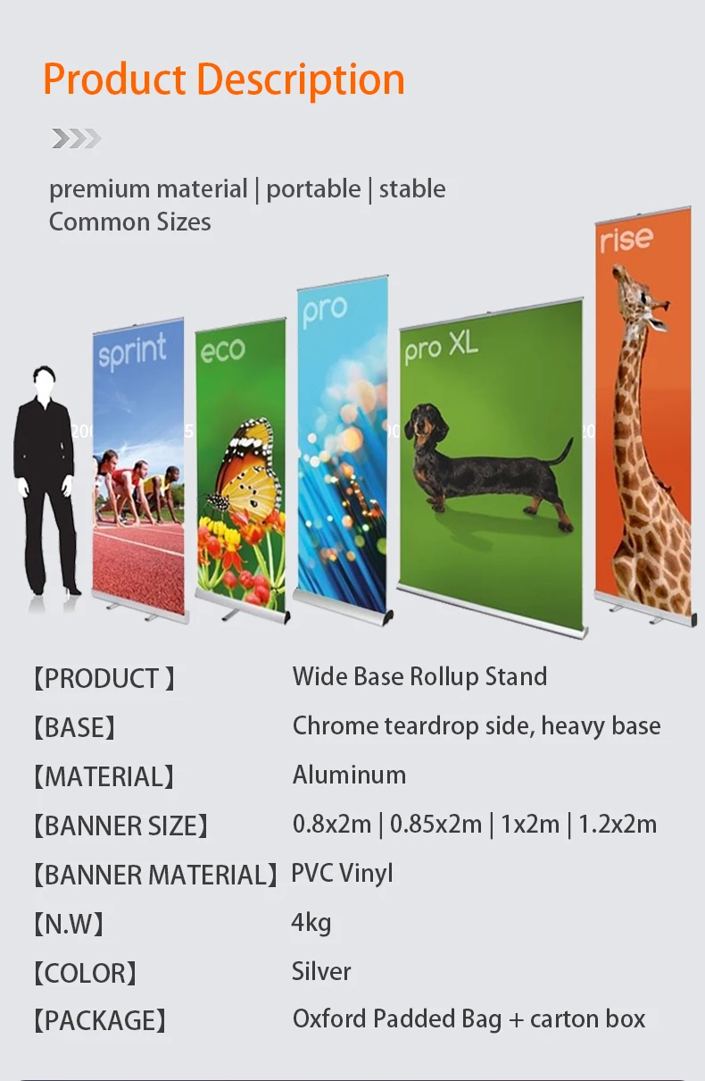 Retractable Scroll Banner Standee - Teardrop Base Roll Up