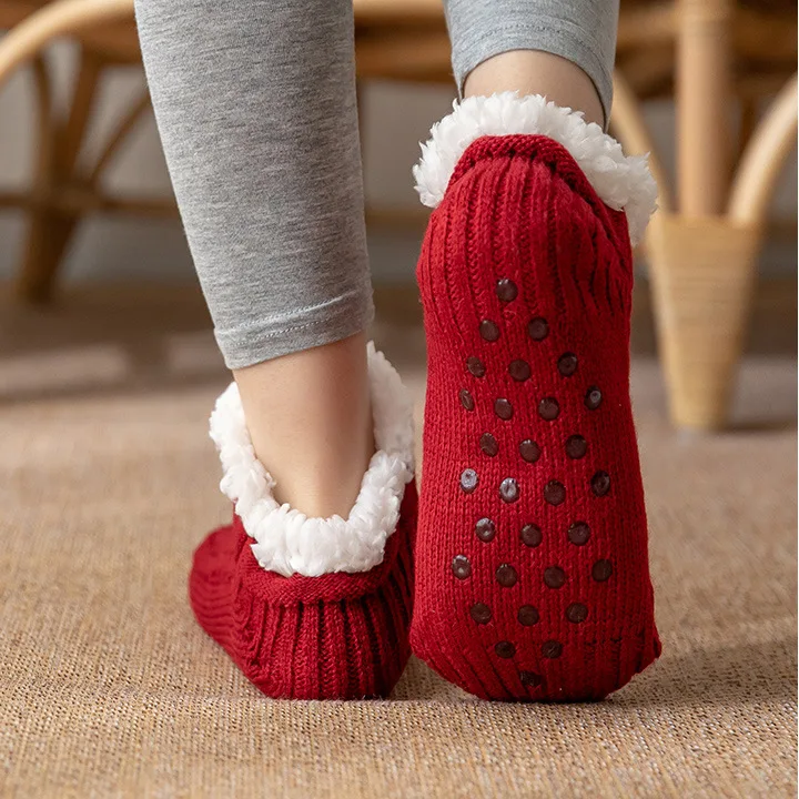 Winter Cable Knitted Home Indoor Socks Comfortable Sleeping Socks With ...