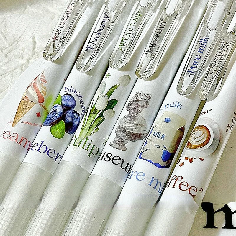Simple and Fresh Silicone Sheath Neutral Pen Creative White Stem ...
