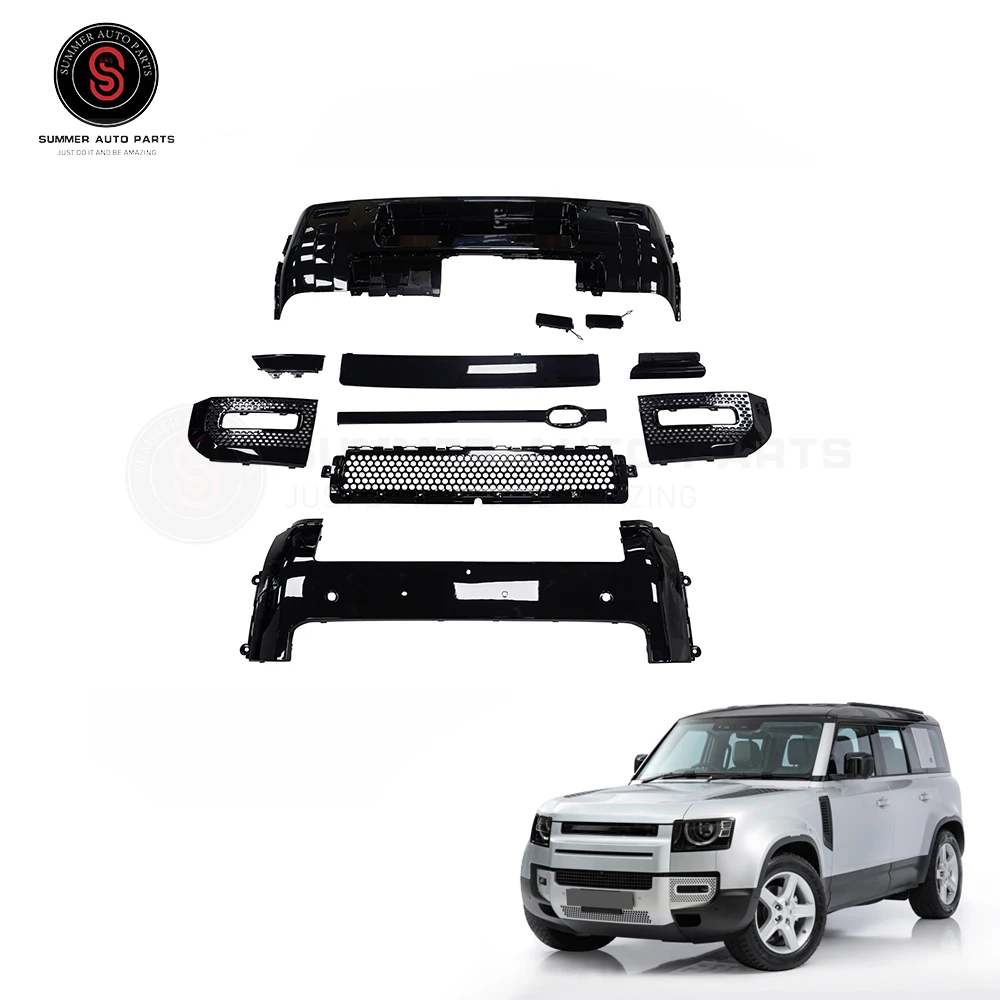 Summer Auto Parts New Design Gloss Black Front Bumper Body Kit For Land Rover Defender 2020 ...