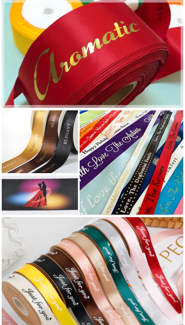 Custom Satin Ribbon Single Face Double Face Polyester Silk Satin Ribbon ...