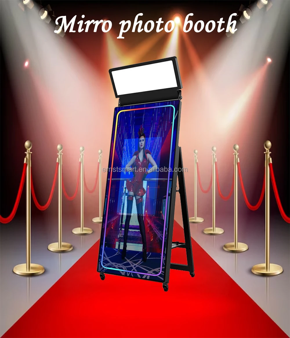 Portable 65 Inch Picture Selfie Magic Mirror Photo Booth Touch Screen ...