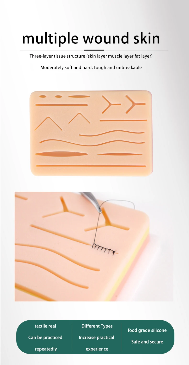 Surgical Suture Training Simulates Skin Silicone Skin Surgical Suture ...