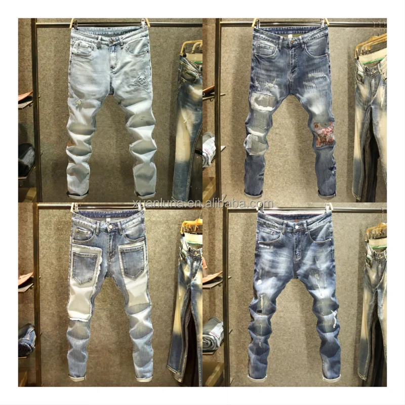 Fashion Hip Hop Streetwear Skinny Ripped Damage Trousers Scratch ...