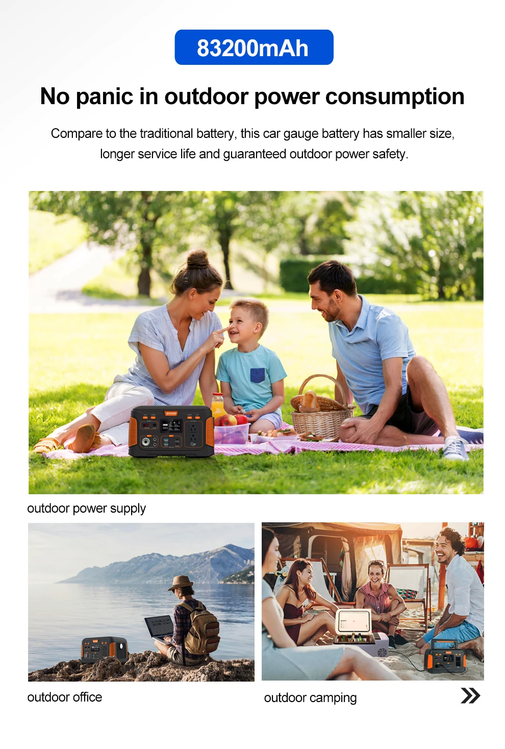 DTP 300W Portable Power Station AC DC Solar Power Bank Emergency Backup Pure Sine Wave Inverter ...