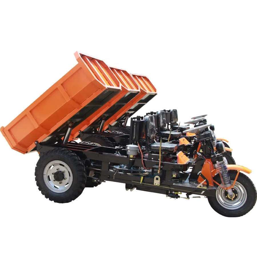 3 Wheel Motorized Tipper Cargo Tricycle Dual shock absorption system ...