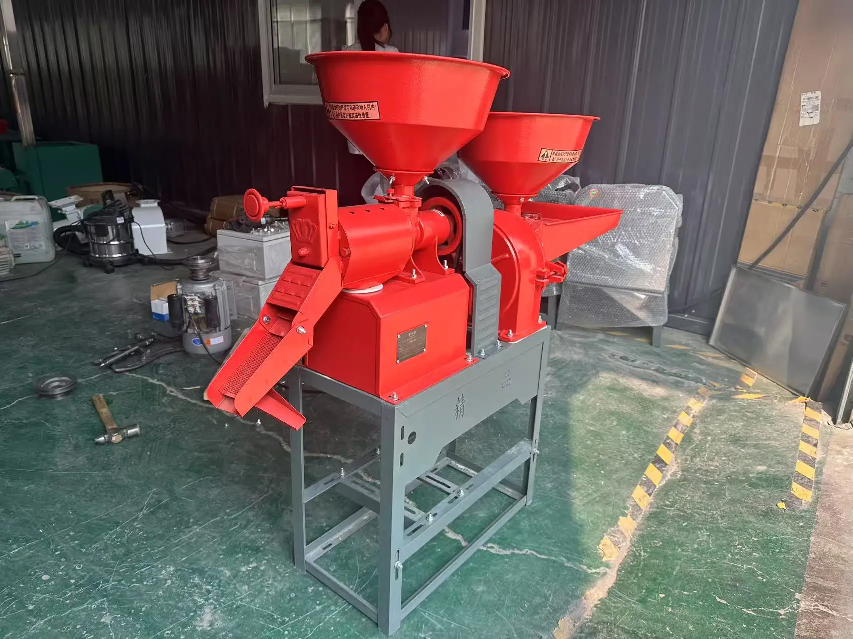 Combined Rice Mill Machine with Grain Grinder for Rice Paddy Corn Wheat ...