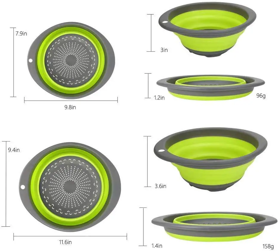 Collapsible Colander Pasta Strainer Basket With Plastic Handles ...