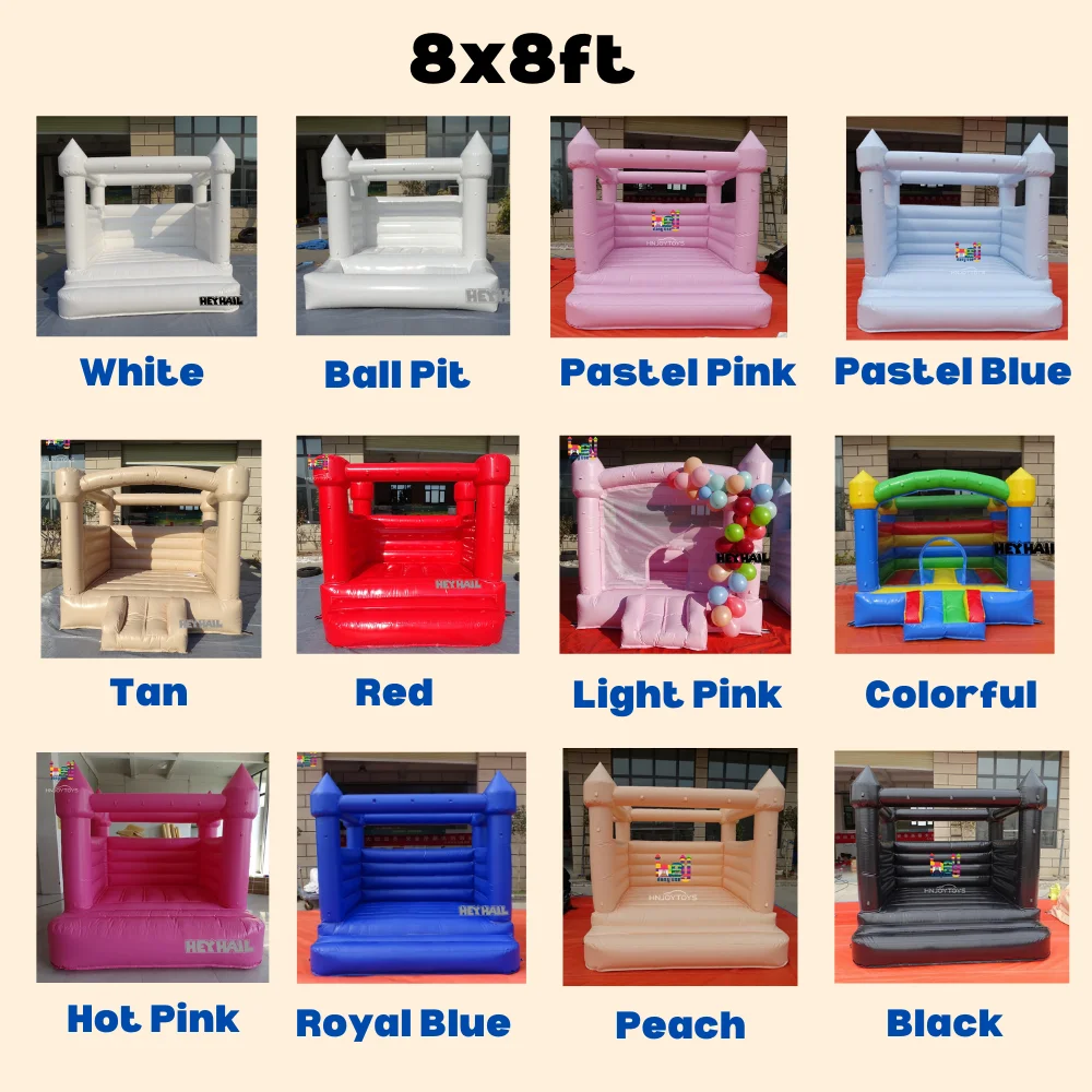 Red Bounce House Castle 8x8ft Mini Bouncers Rainbow Bounce Houses ...