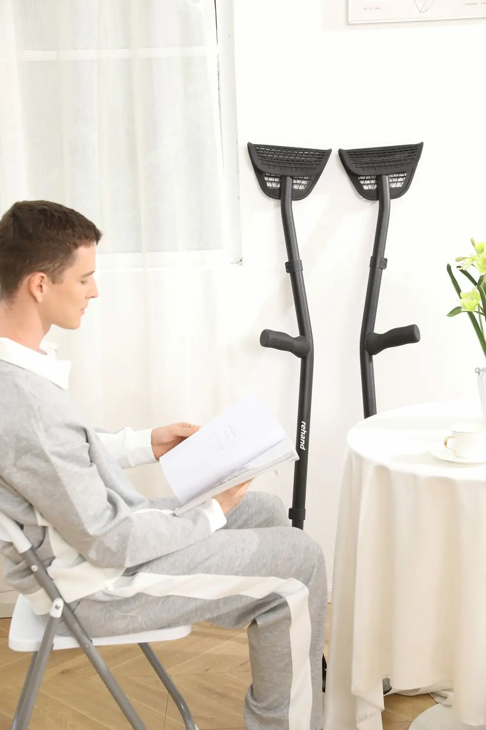 Rehand Medical Axillary Crutches Adjustable Cane Walking Aluminum ...