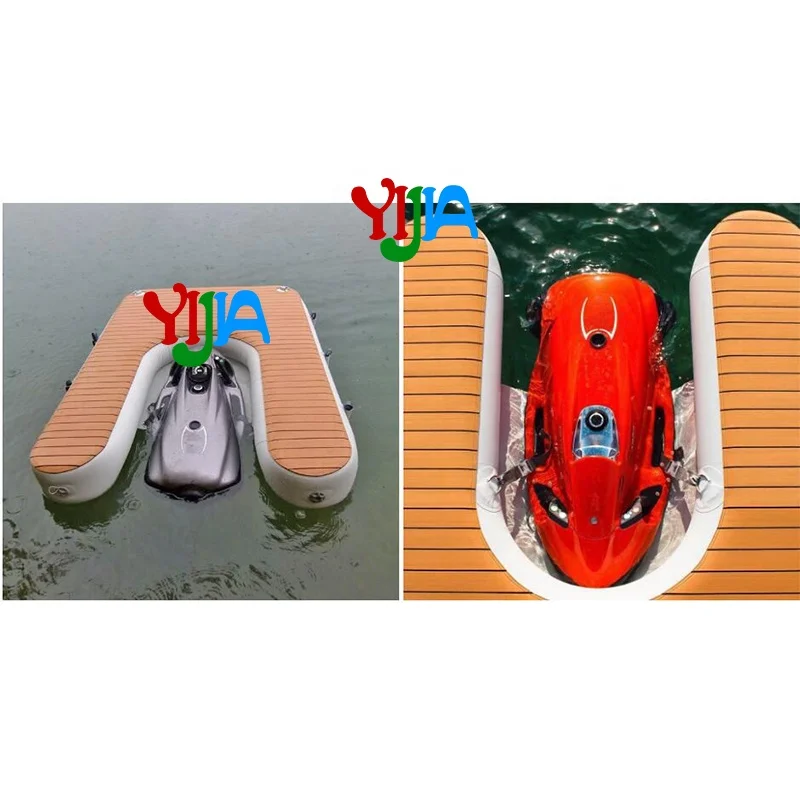 Drop Stitch Pontoon Boat Jet Ski U Deck Platform Inflatable Floating ...