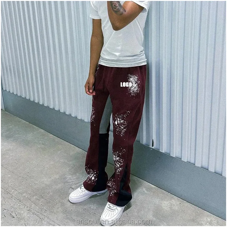 Wholesale Custom Blank Oversized Flared Sweatpants Hip Hop Casual ...