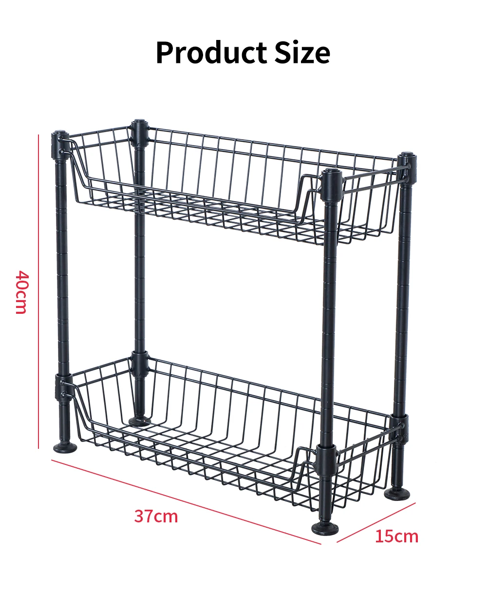 Modern Adjustable Kitchen Shelves Storage 2 Tier Metal Storage Rack ...