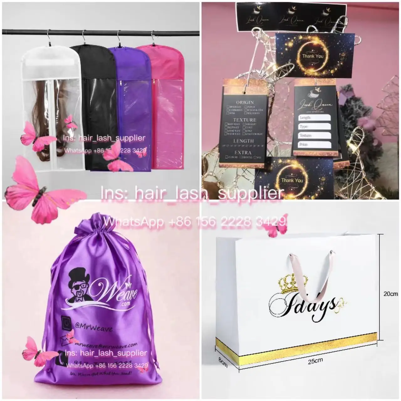 Custom Hair Extension Bags Lash Bag Wig Bags Hair Packaging - Buy Lash ...