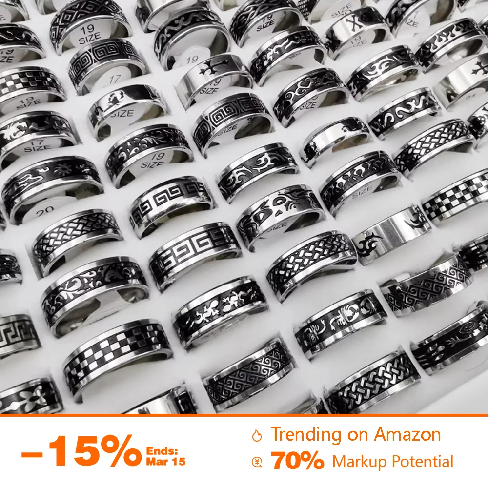 Wholesale Cheap Mixed Finger Black Rings Wedding Engagement Fashion ...