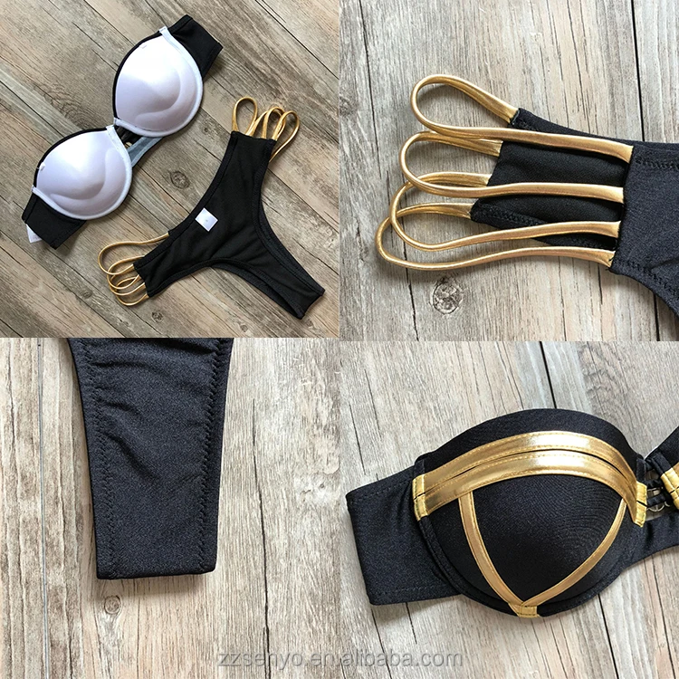 Luxury Gold Stamping Ladies Sexy Padded 2022 Women Push Up Bandeau
