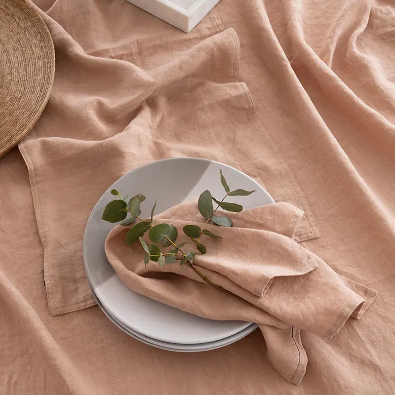 Elegant 100% Cotton Linen Table Napkins with Custom Logo