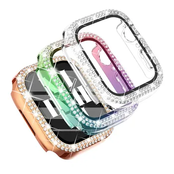 Luxury Diamond Smart Watch Cases For Apple Watch Case Gold Rose 38mm ...