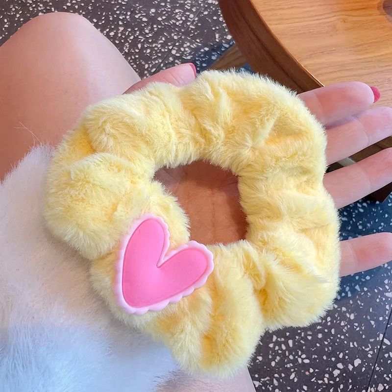 American Sweetheart Color Plush Hair Ring Cute Girl Barbie Furry Hair ...