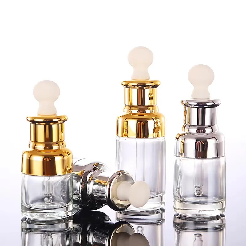 Luxury Push Button Top Glass Dropper Bottle 20ml 30ml 50ml Essential ...
