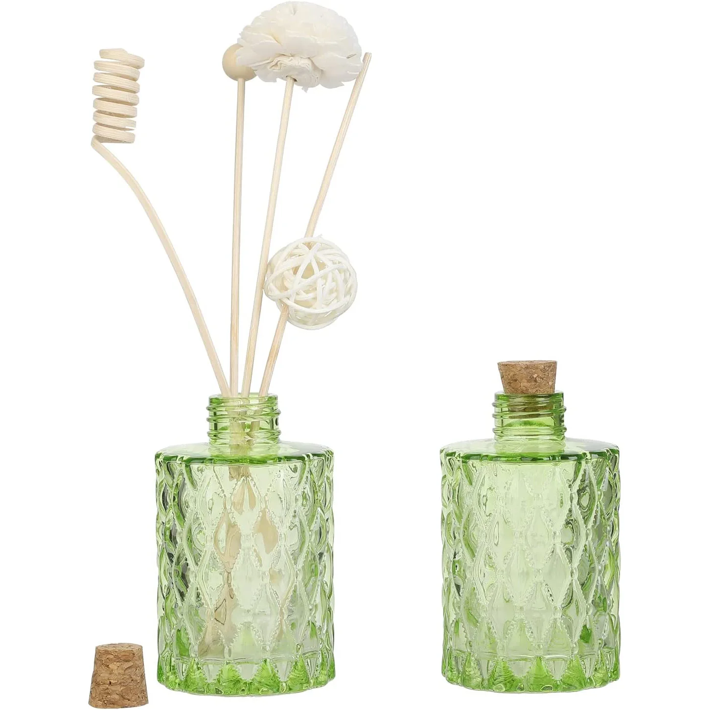 Custom Green Pattern Glass Bottle Liquid Cane Aromatherapy Creative ...