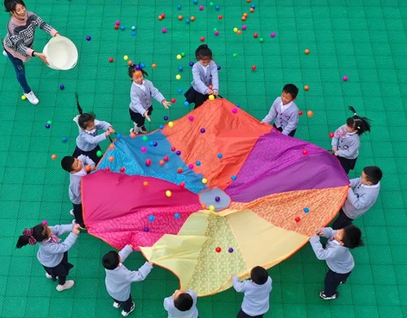 Teamwork Gameteam Building Activity Game Parachute Rainbow Play ...