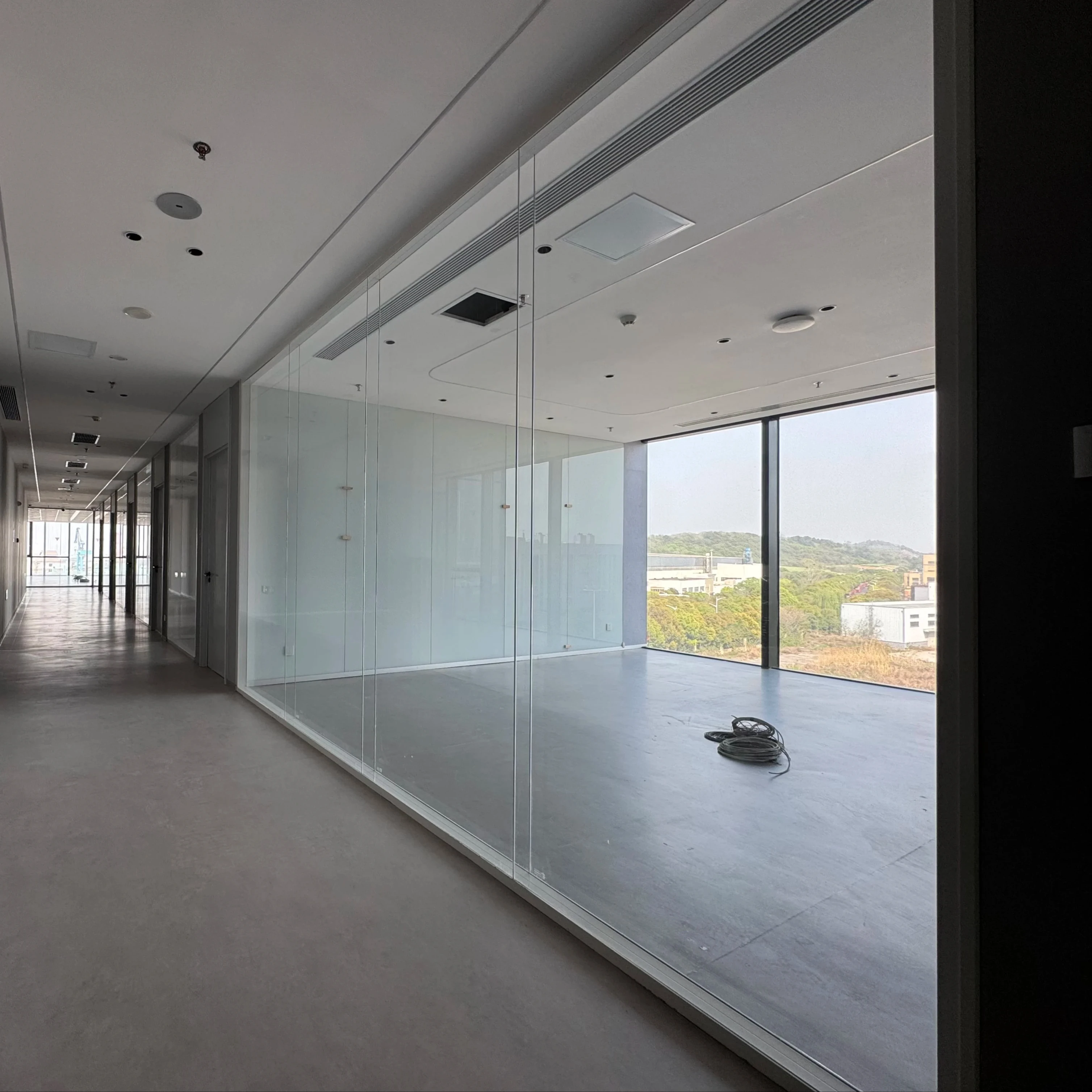 Frameless Double Layer Glass Partition Walls Movable Operable Office ...