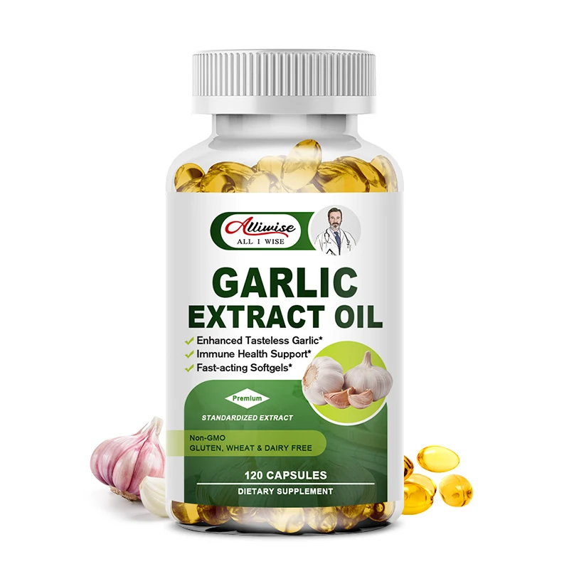 Oem 120pcs Natural Odorless Garlic Oil Extract Softgel Capsules Improve Immune System Healthcare ...