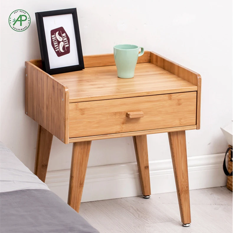 Simple Modern Design Bamboo Bedside Table With Drawer For Bedroom - Buy ...