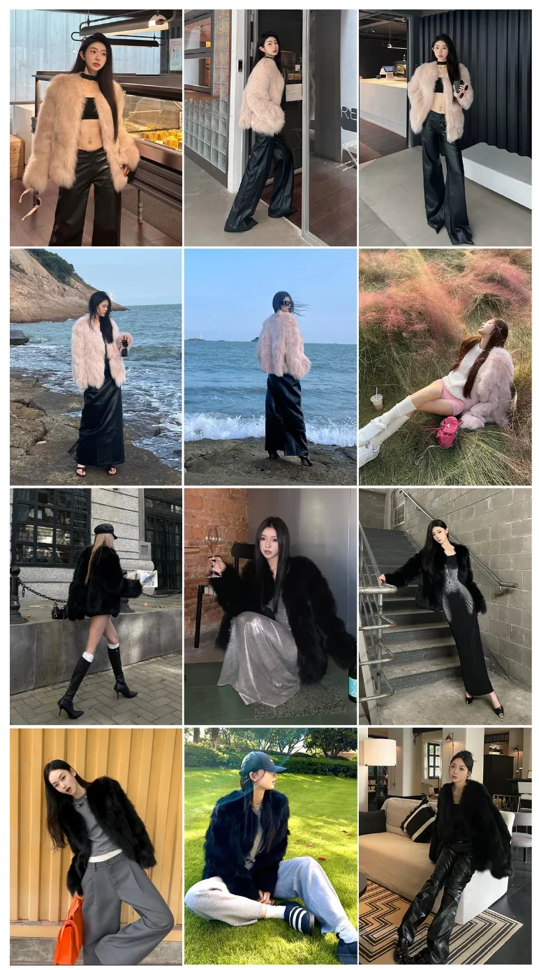 Finland Imported Saga fox Fur Ragged Hair Coat Fashion Cardigan Fur ...