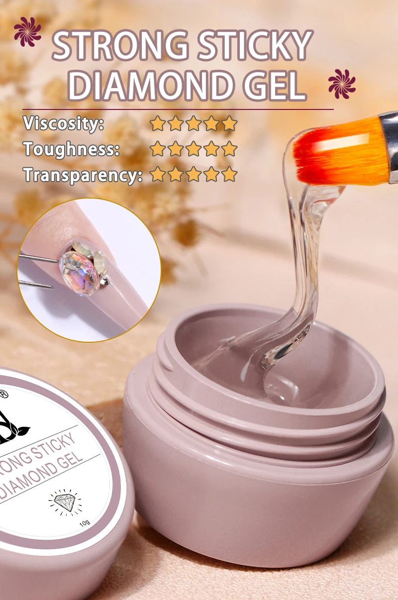 Hs Nail Art Super Sticky Rhinestone Uv Gel Adhesive Diamond 10g Glue ...