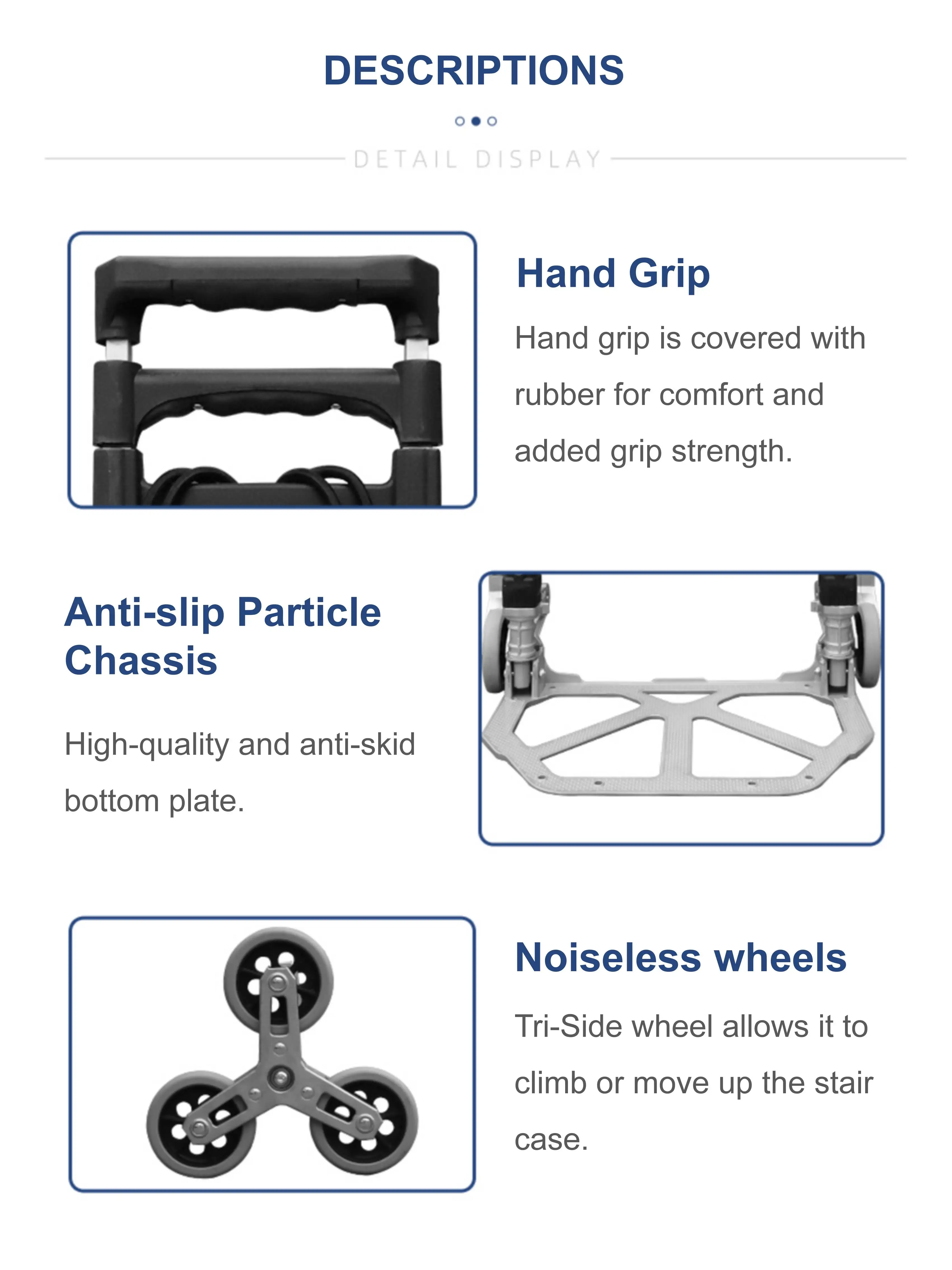 Aluminium Two Tri Wheels Hand Trolley Dolly Cart Foldable Platform ...