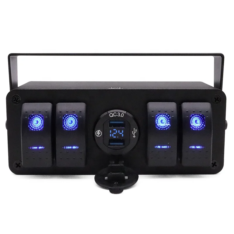 2 Gang Jeep Rocker Switch Panel Control Box 12v Waterproof Led Light On ...