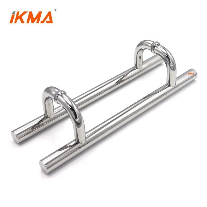 Newest Design U -type Indoor Wooden Door Ladder Pull Ss Hollow Glass ...