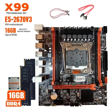 X99 Motherboard Set Lga 2011-3 Kit With Xeon E5 2670 V3 Cpu 16gb (2*8g ...