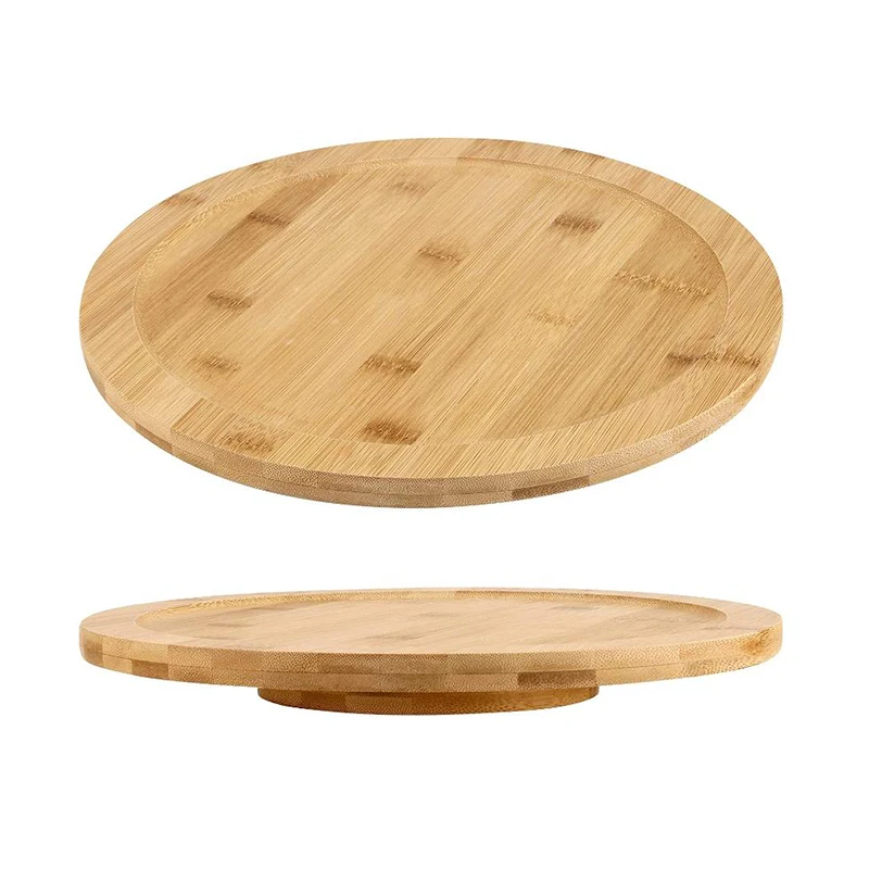 Wood Lazy Susan Turntable Wooden Rotating Tray For Kitchen Table Train ...