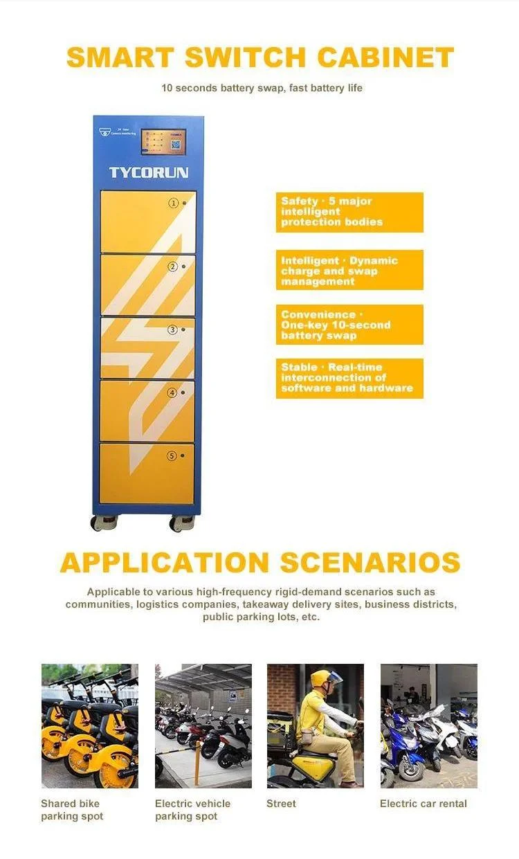 Tycorun Electric Motorbike Lifepo4 Battery Swapping Station